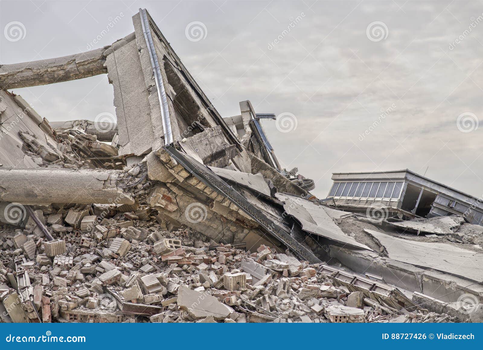 Collapsed Concrete Buildings Stock Photo - Image of disaster, building ...