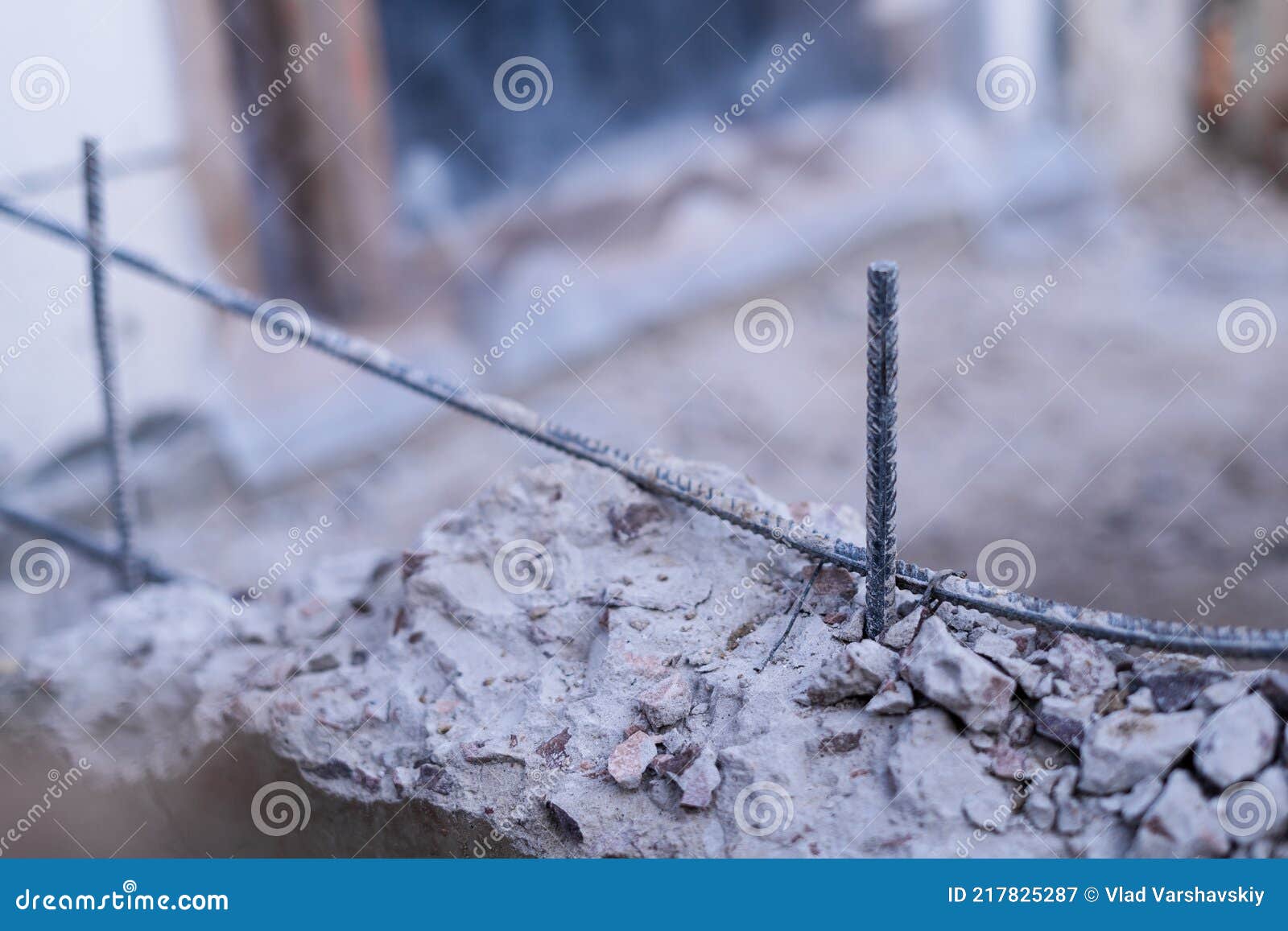 Collapsed Concrete Industrial Building Isolated On White. Disaster ...