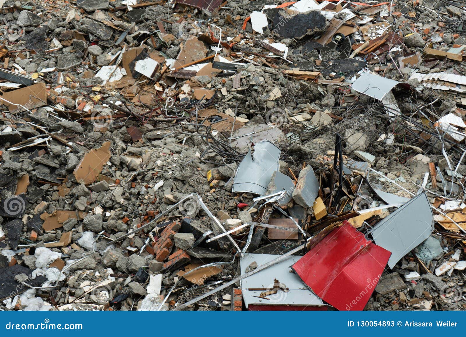 Collapsed and Destroyed Building Ruins from Disaster Stock Image ...