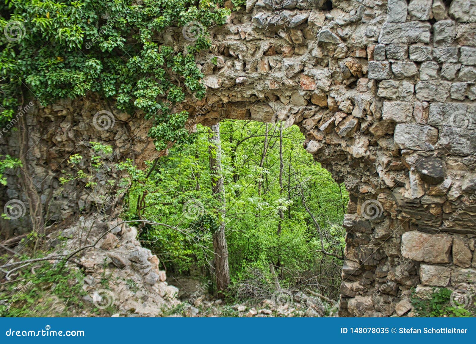 Collapsed Entry To an Castle Ruin Stock Image - Image of fort ...