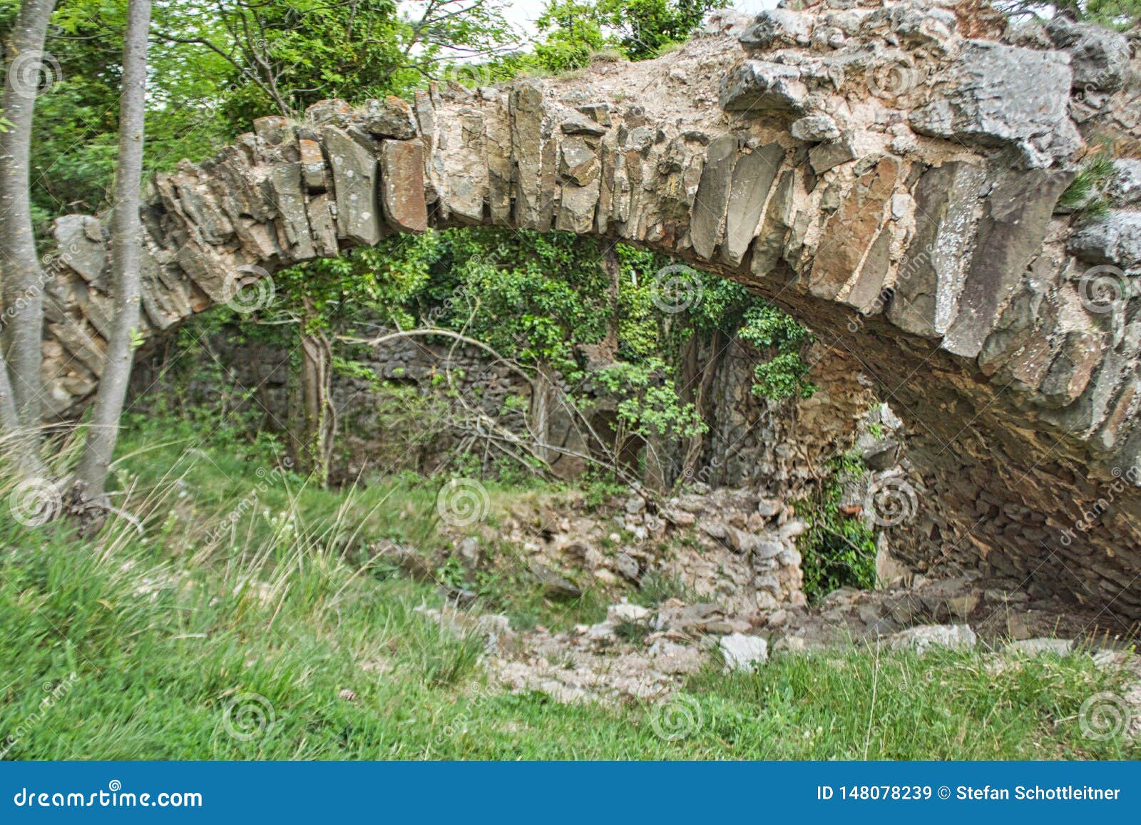 Collapsed Entry To an Castle Ruin Stock Image - Image of material, arch ...