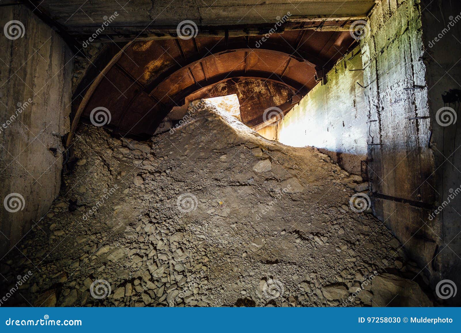 Collapsed Exit from Underground Construction Stock Photo - Image of ...