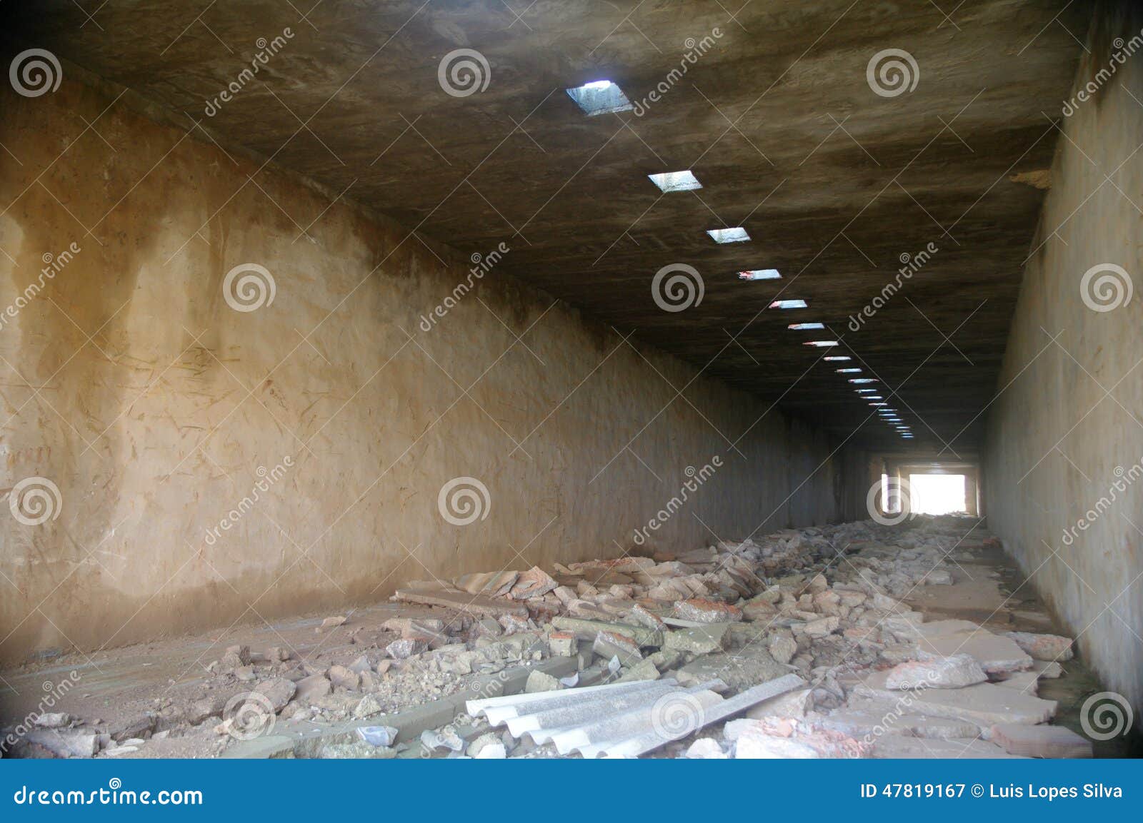 Collapsed factory tunnel stock image. Image of urban - 47819167