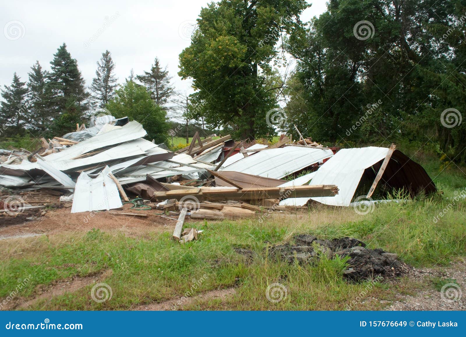 Collapsed House stock image. Image of wind, house, building - 157676649