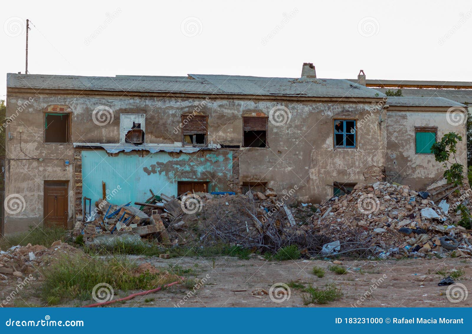 Collapsed House Full of Rubble in the City Stock Photo - Image of floor ...