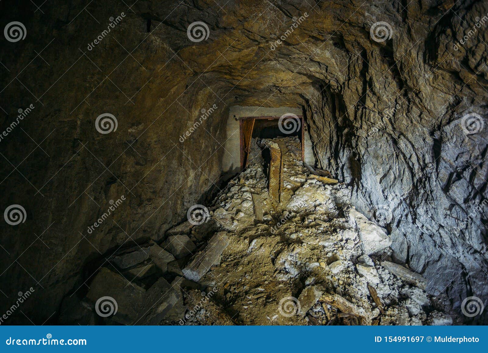 Collapsed Old Abandoned Mine Tunnel Stock Image - Image of corridor ...