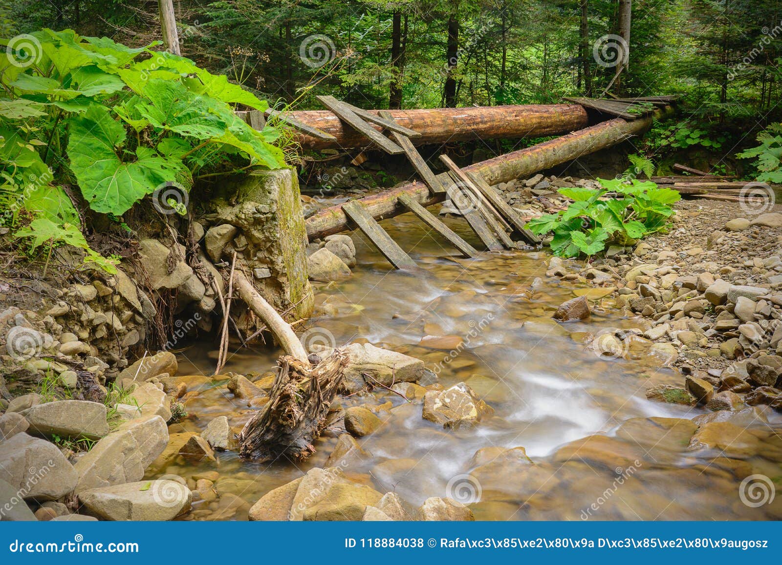 Broken Bridge Over the River. Stock Photo - Image of broken, crop ...