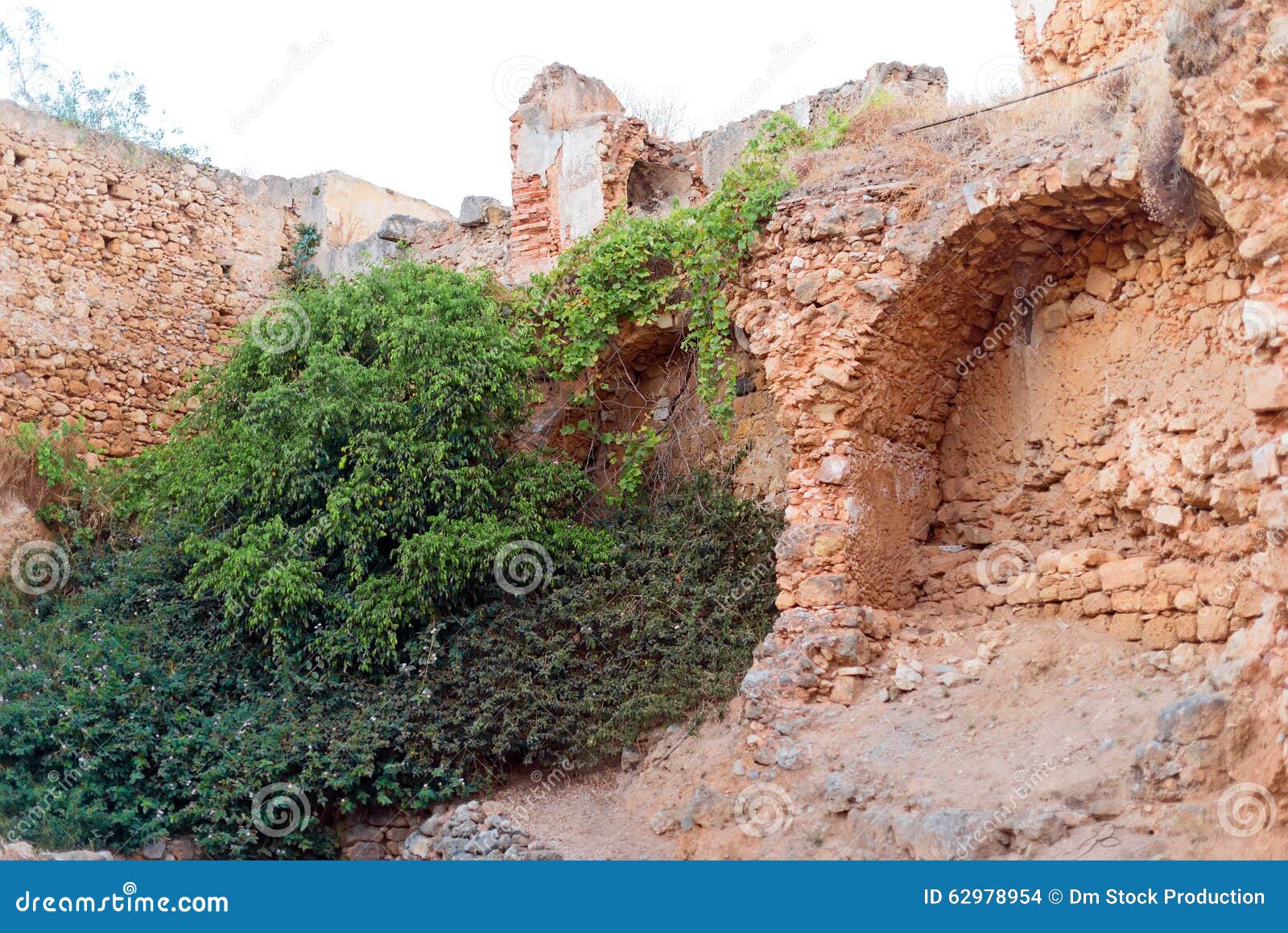 Collapsed old city wall. stock photo. Image of damaged - 62978954