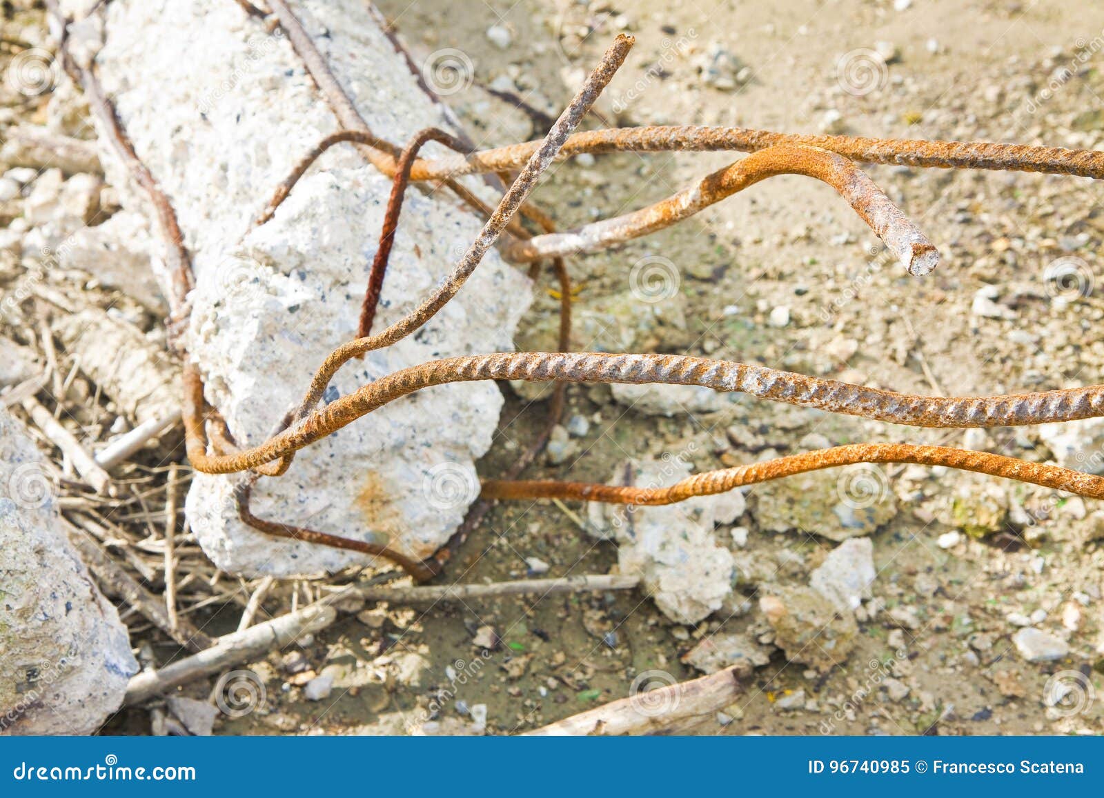 Collapsed Reinforcement Concrete Structures with Rusty Steel Bar Stock ...