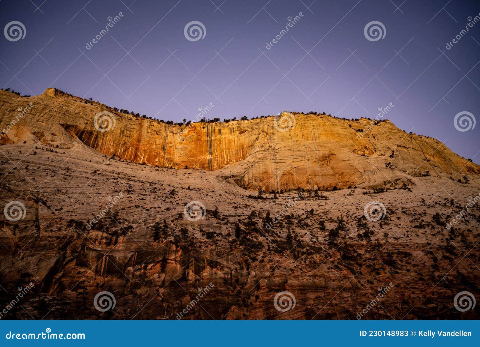 Collapsed Rock Wall Below Cable Mountain in Zion Stock Image - Image of ...