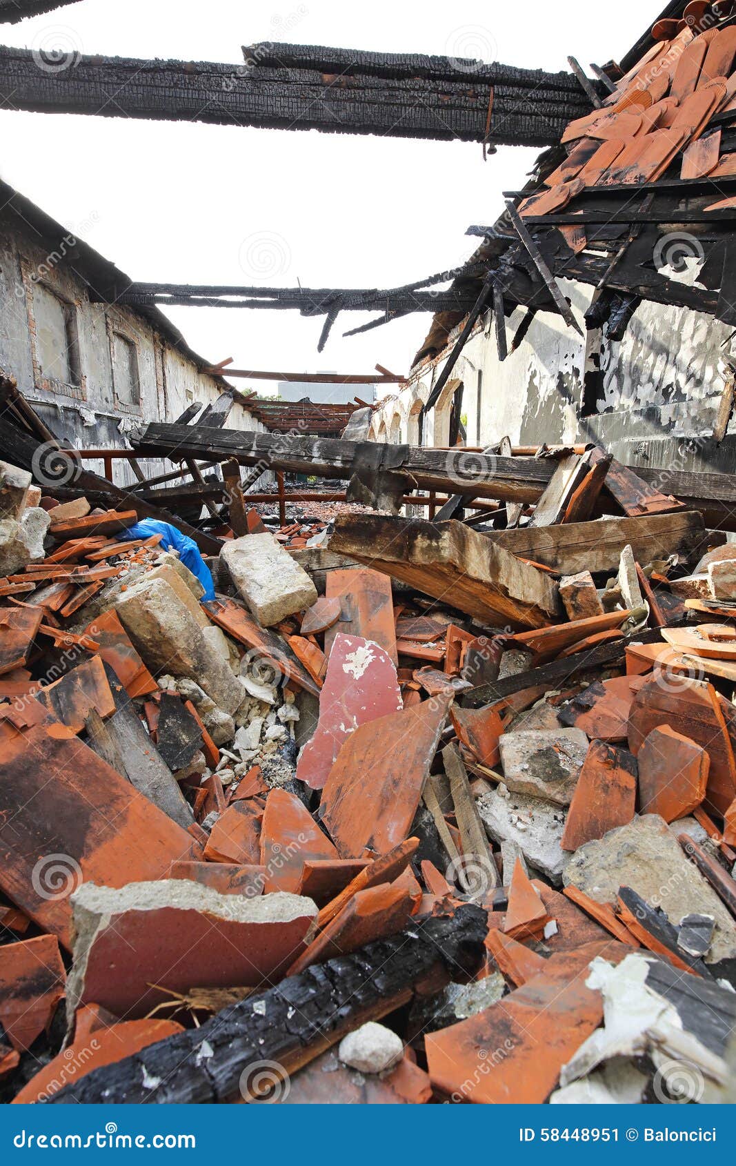 Collapsed Roof stock image. Image of clothing, structure - 58448951