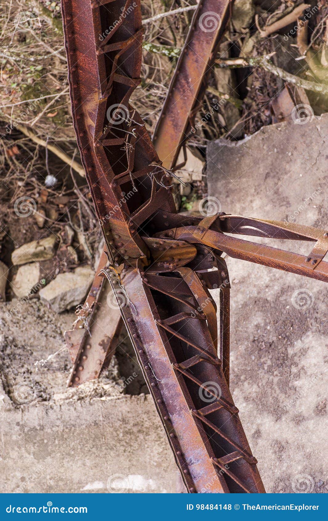 Collapsed Steel Truss Bridge Aftermath Stock Photo - Image of ...