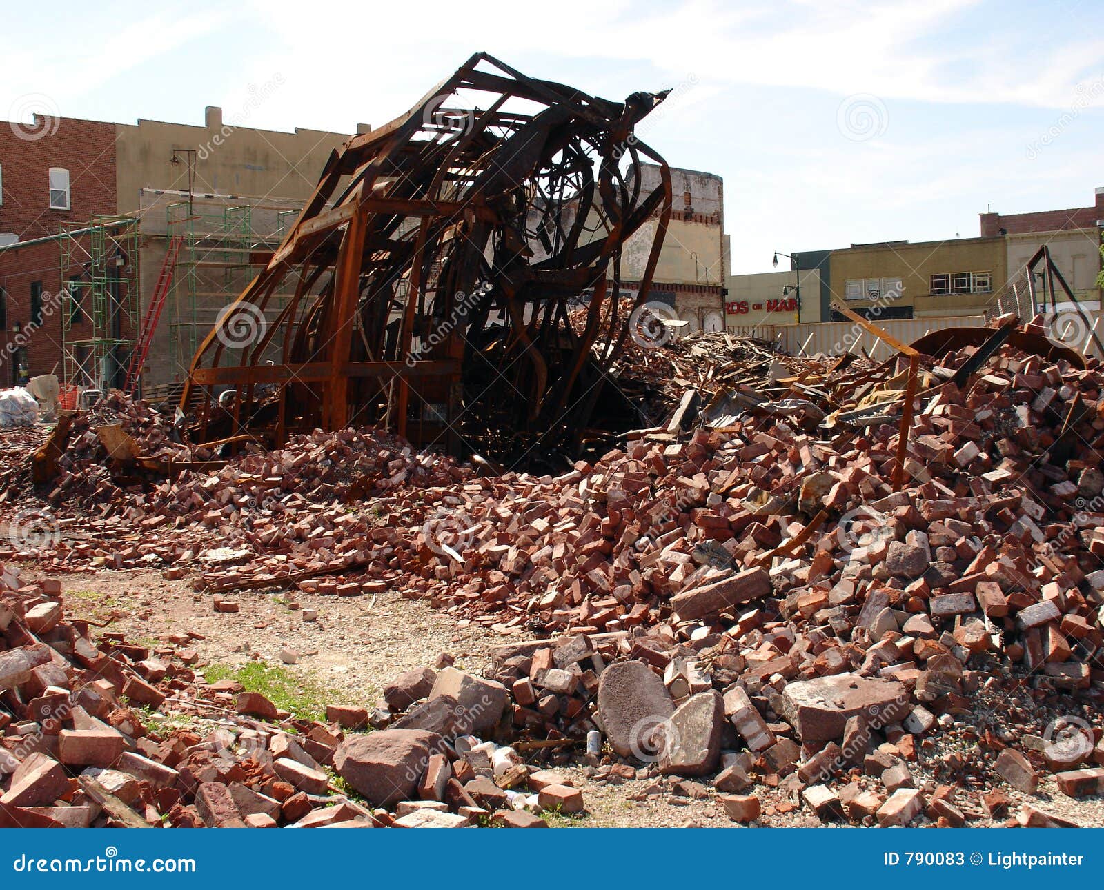 Collapsed urban building stock image. Image of piled, rubble - 790083