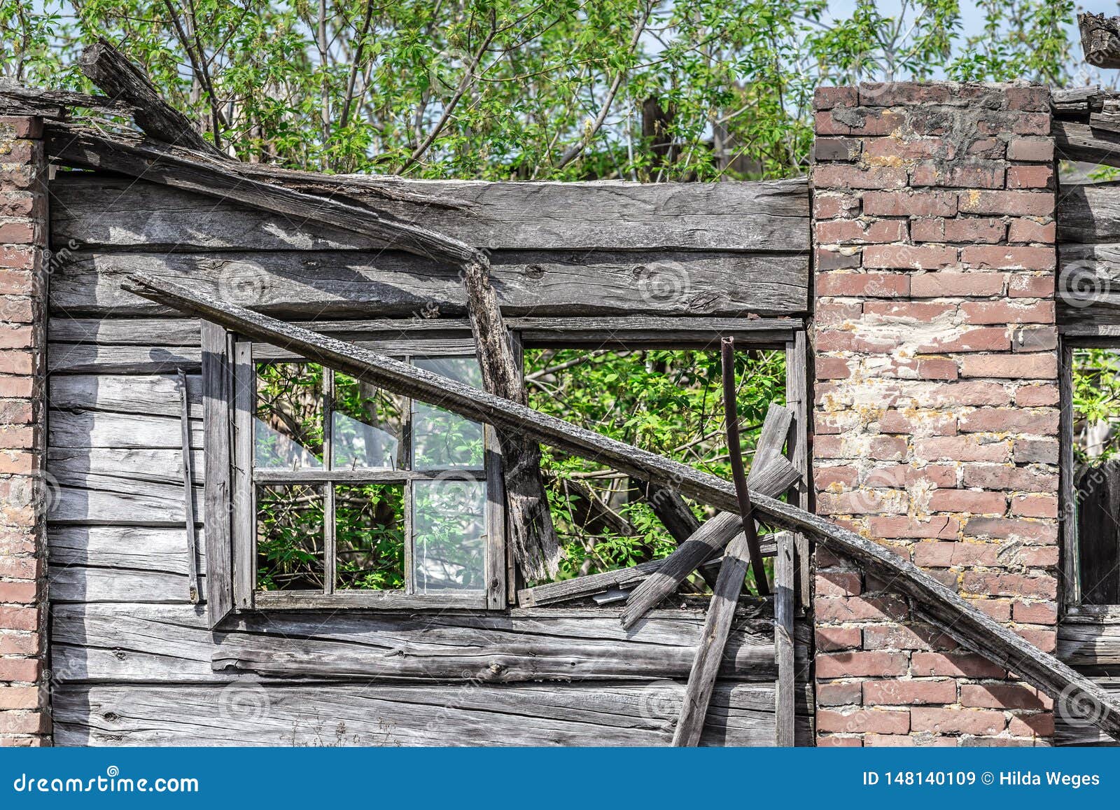 Collapsed Window in Chernobyl Stock Image - Image of farming ...