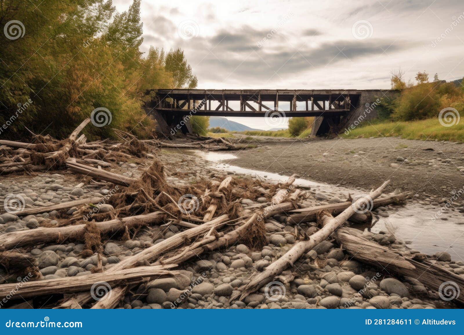 Collapsed Bridge: Symbol Of Downfall - AI Generated Royalty-Free Stock ...