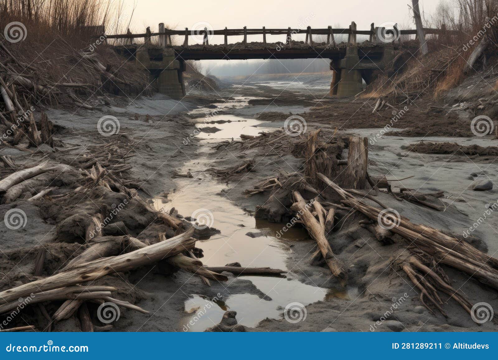 Collapsed Bridge: Symbol Of Downfall - AI Generated Royalty-Free Stock ...