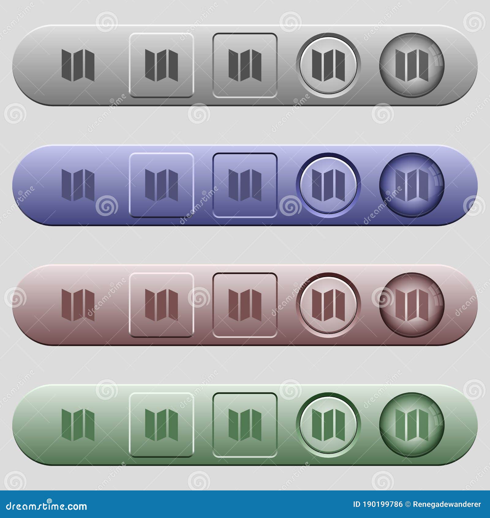 Collapsible Map Icons on Horizontal Menu Bars Stock Vector ...