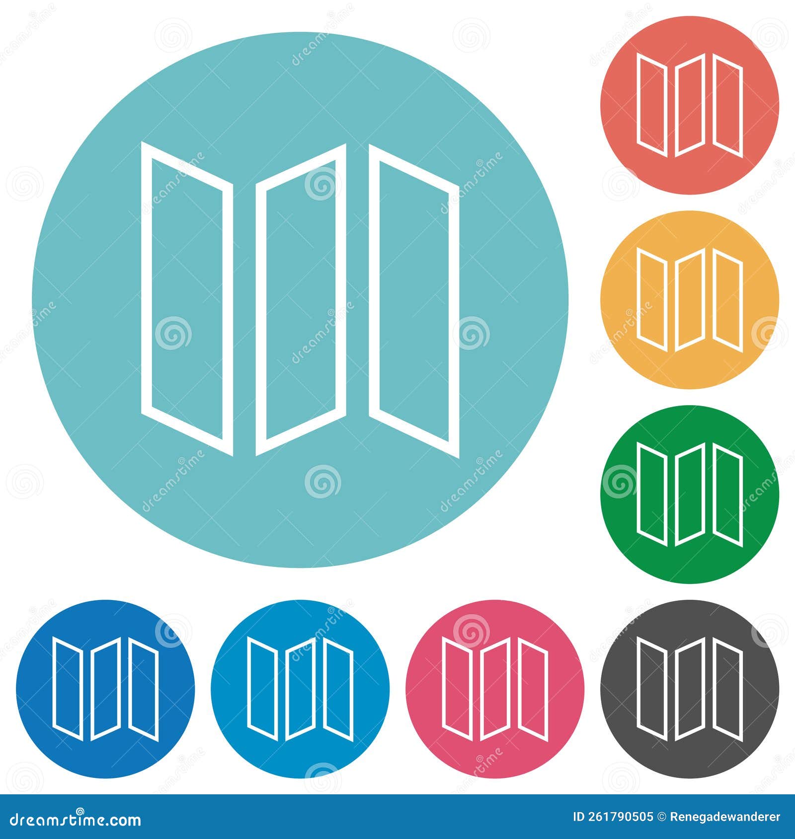 Collapsible Map Outline Flat Round Icons Cartoon Vector | CartoonDealer ...