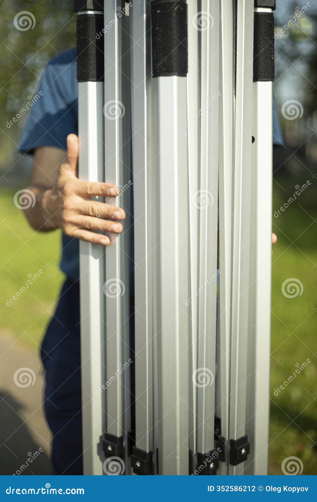 Collapsible Structure Made of Steel Profiles. Folding Tent Stock Photo ...