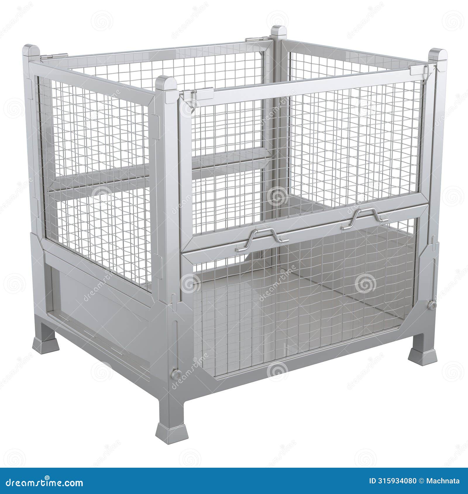 Collapsible Wire Mesh Pallet. Collapsible Transportation Box Pallet, 3D ...