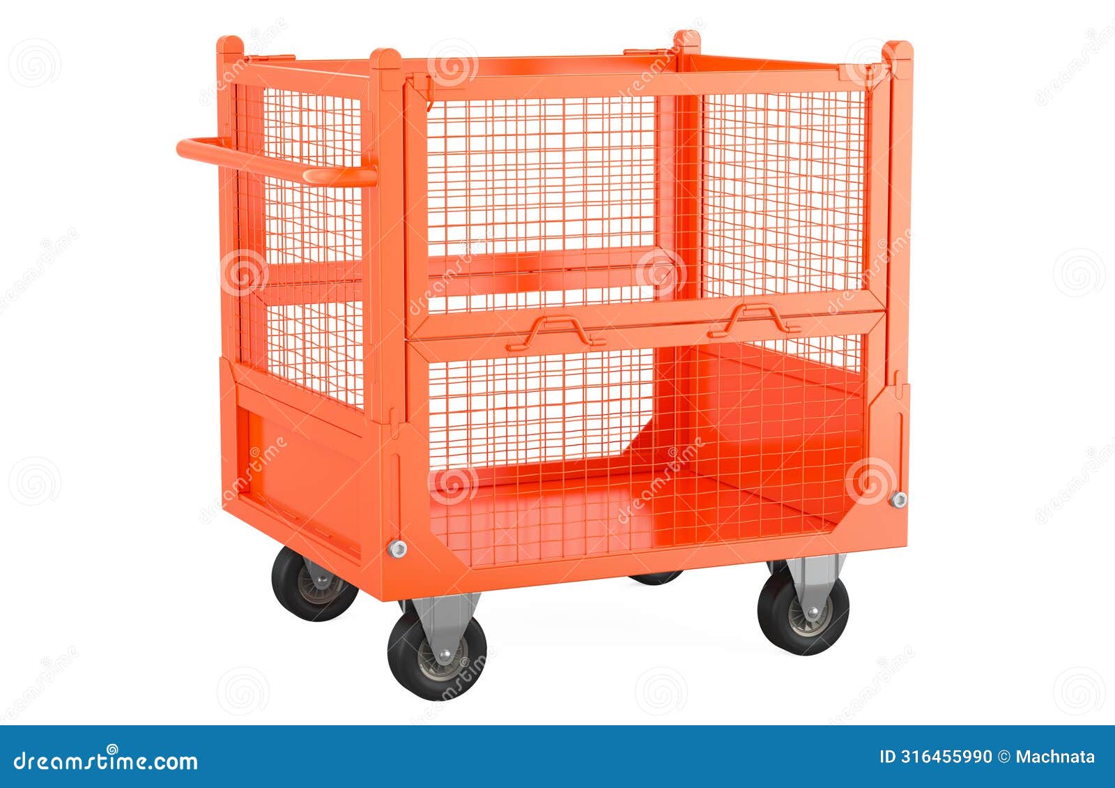 Collapsible Wire Mesh Pallet With Wheels, 3D Rendering Stock Photo ...