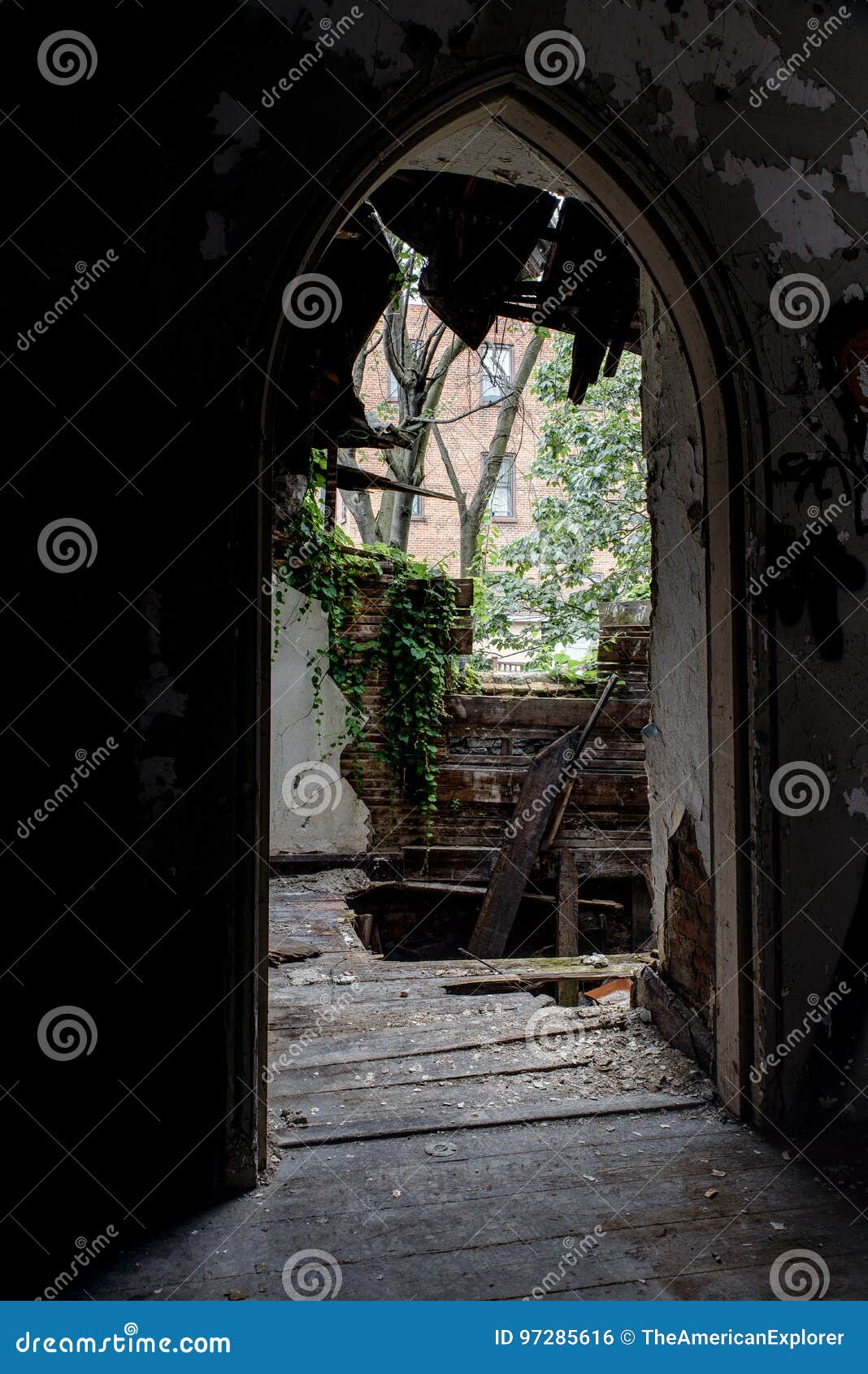 Collapsing, Abandoned Church Stock Photo - Image of melancholy, chapel ...