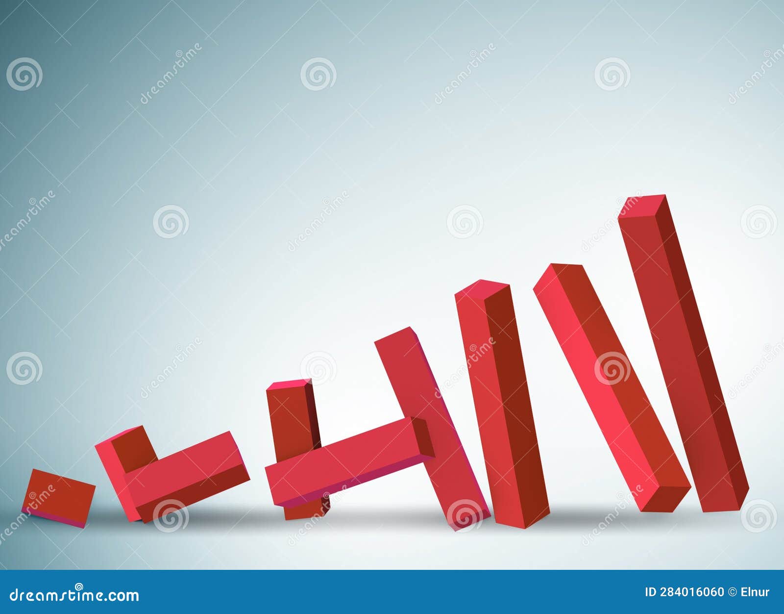 Collapsing Bar Charts in Crisis - 3d Rendering Stock Illustration ...