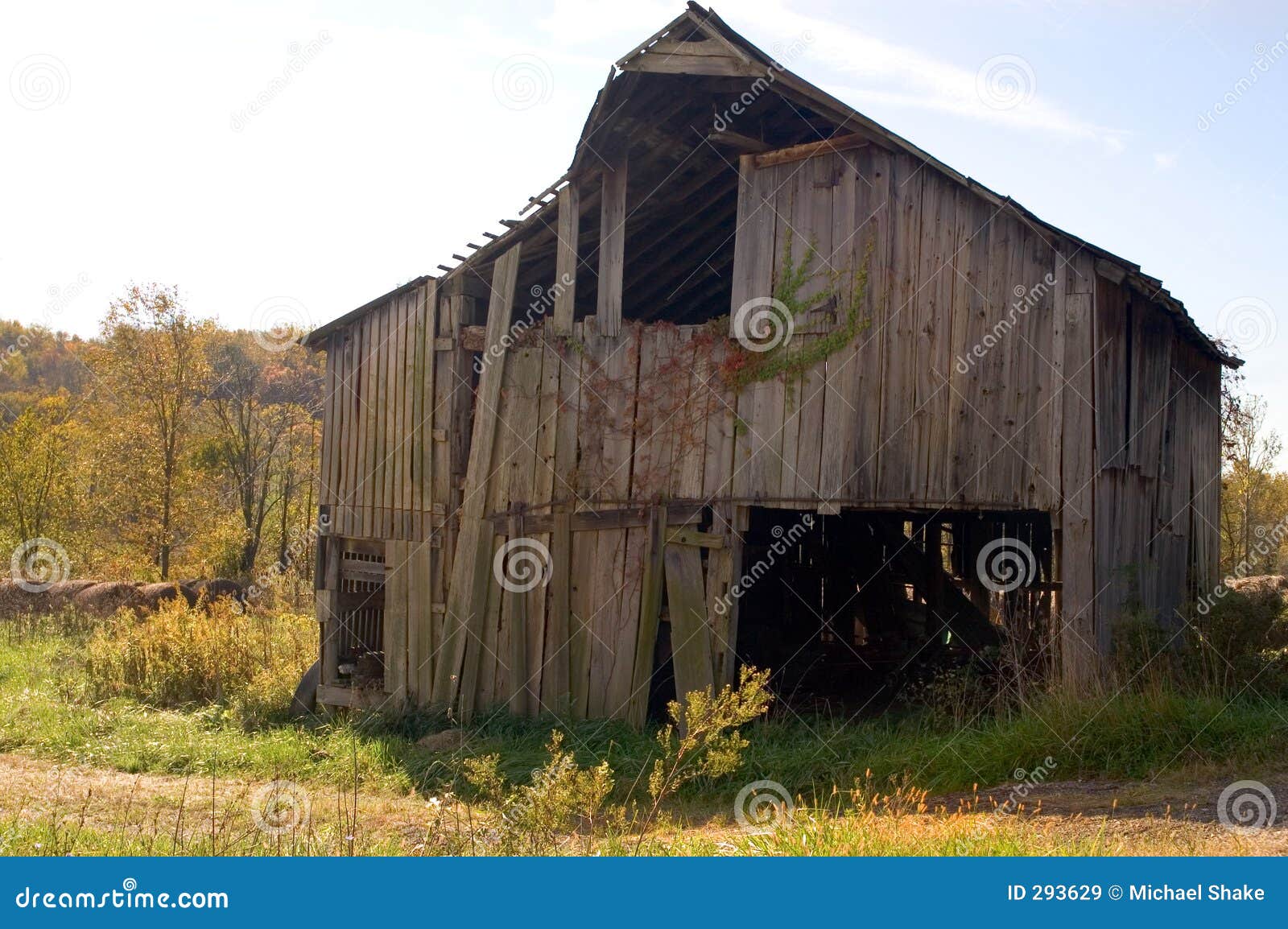 Collapsing Barn stock image. Image of farmland, grass, rustic - 293629