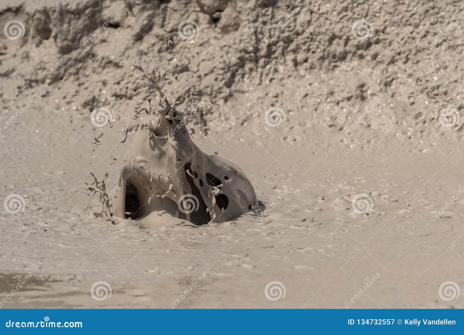 Collapsing Bubble in Muddy Hot Spring Stock Image - Image of detail ...