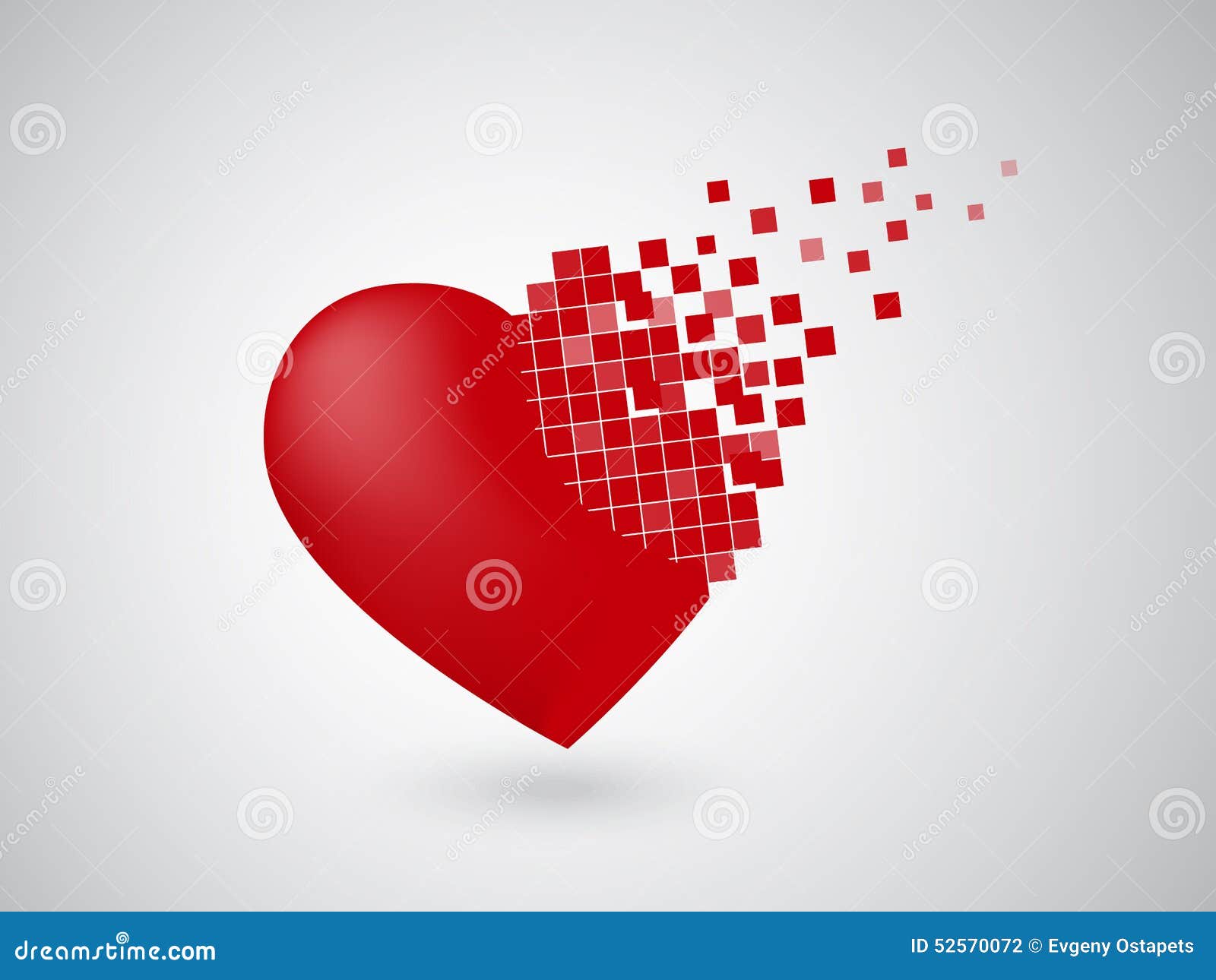 Collapsing Digital Heart stock vector. Illustration of structure - 52570072