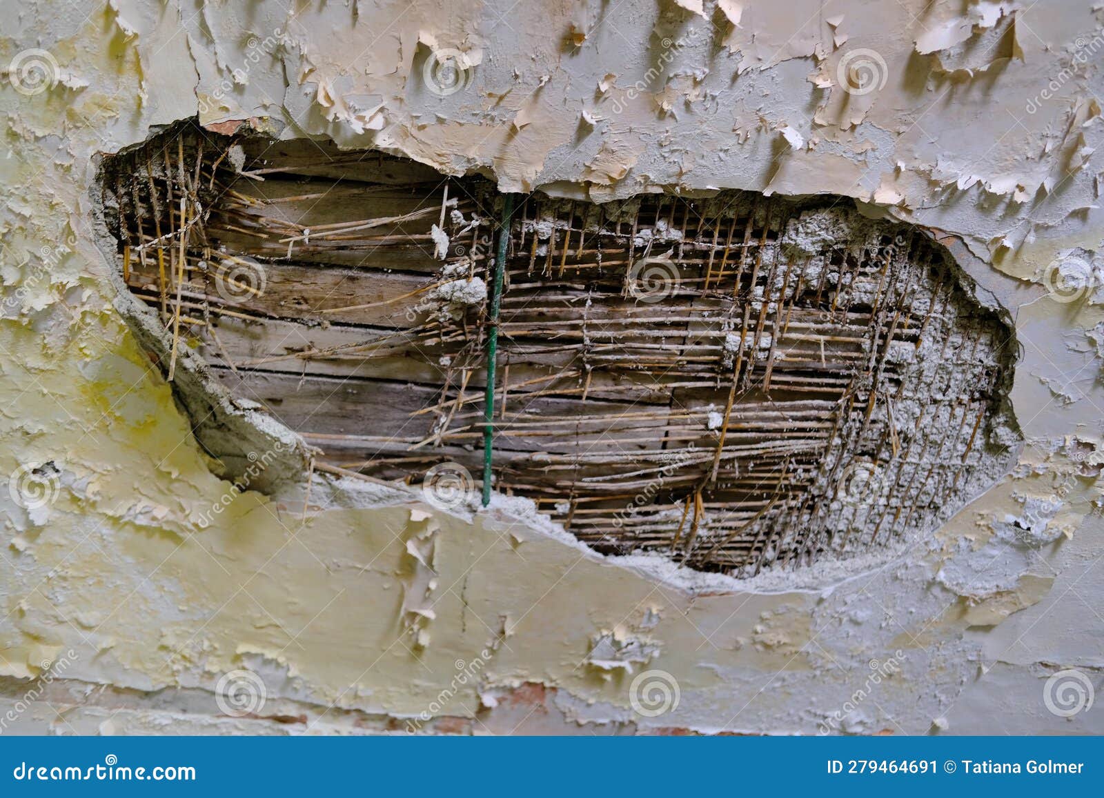 Ceiling Of A Collapsing Wooden Farm Building With Sunlight And Shadow ...