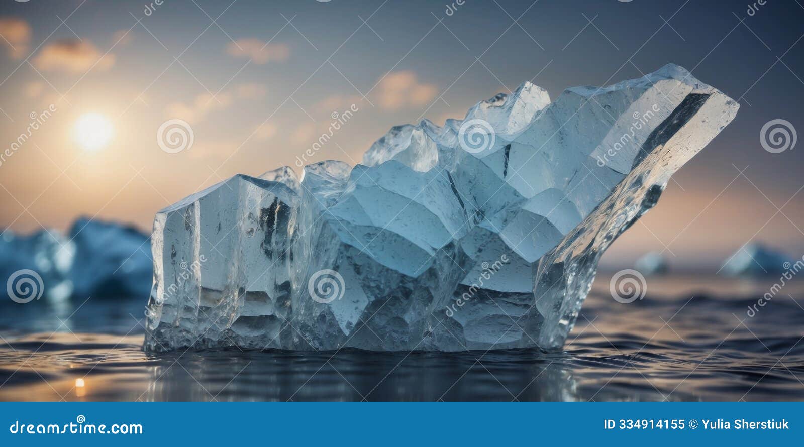 Collapsing Iceberg Wall Climate Change Effect. Stock Image - Image of ...