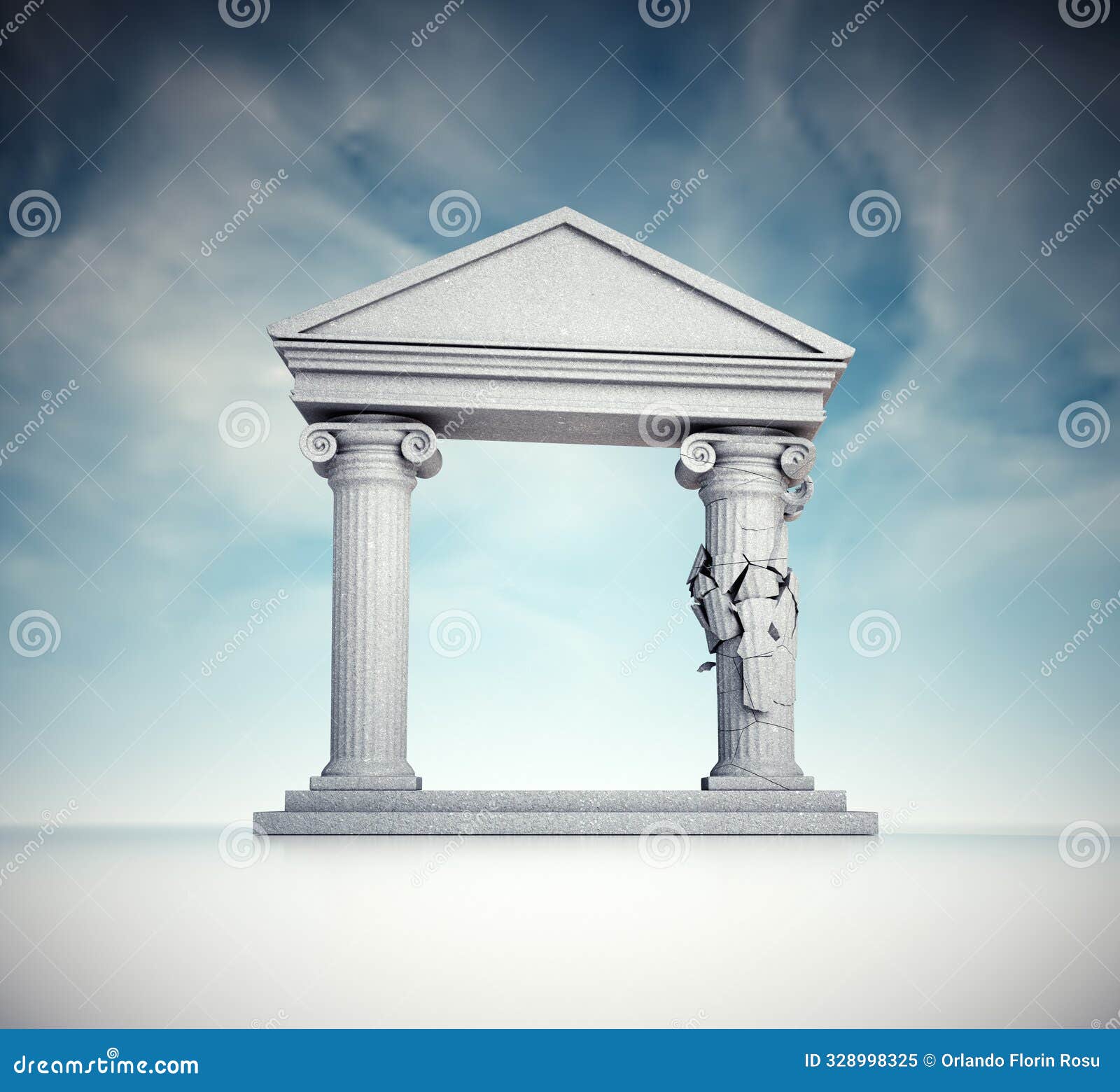 The Collapsing Roman Structure. Concept of Failure Stock Illustration ...