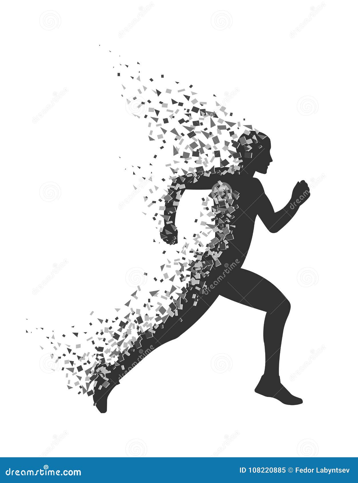 Collapsing Silhouette Of The Running Athlete Cartoon Vector ...
