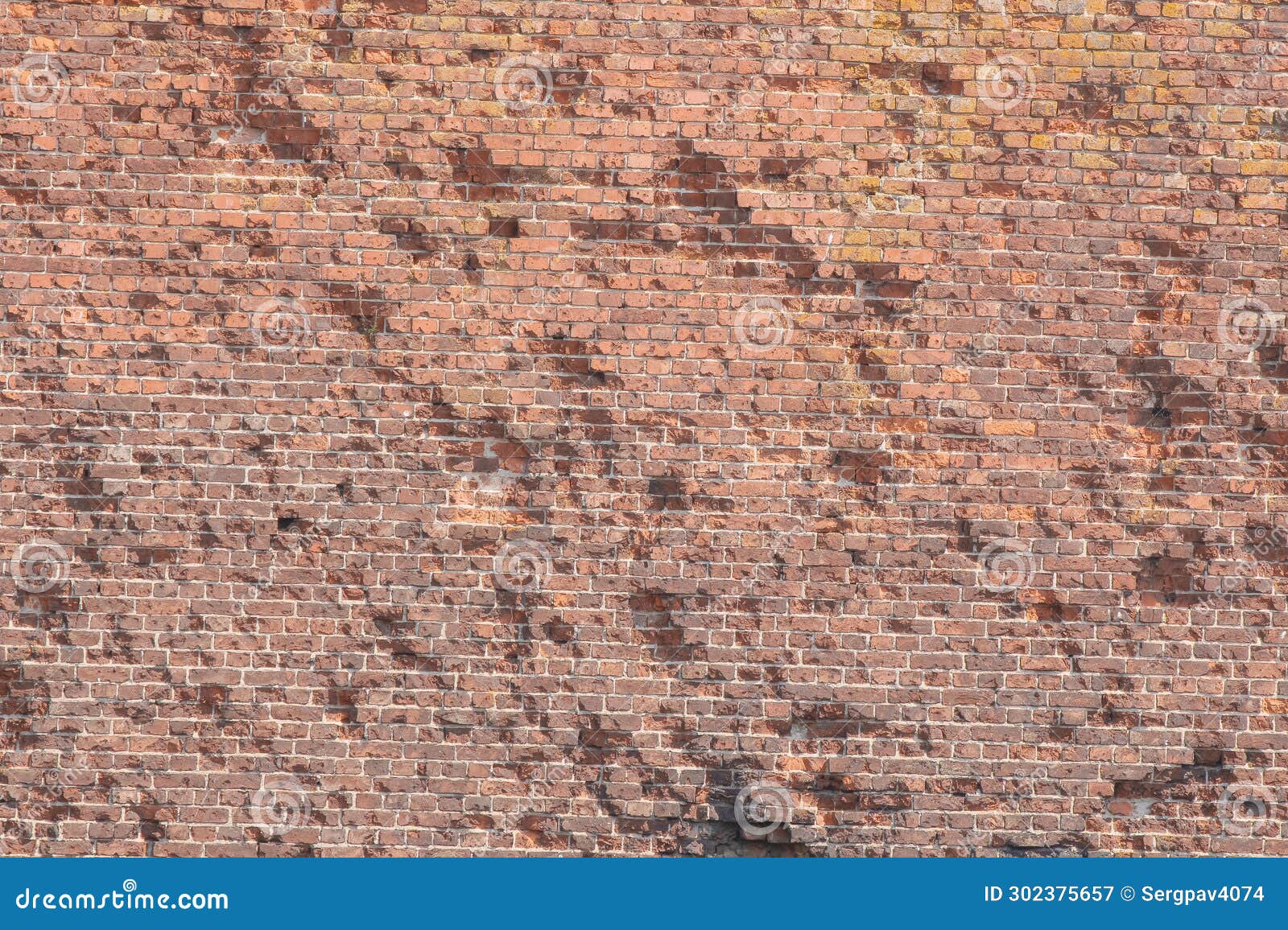 Collapsing Wall Made of Old Brick Stock Image - Image of warehouse ...