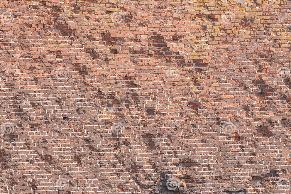 Collapsing Wall Made of Old Brick Stock Image - Image of warehouse ...