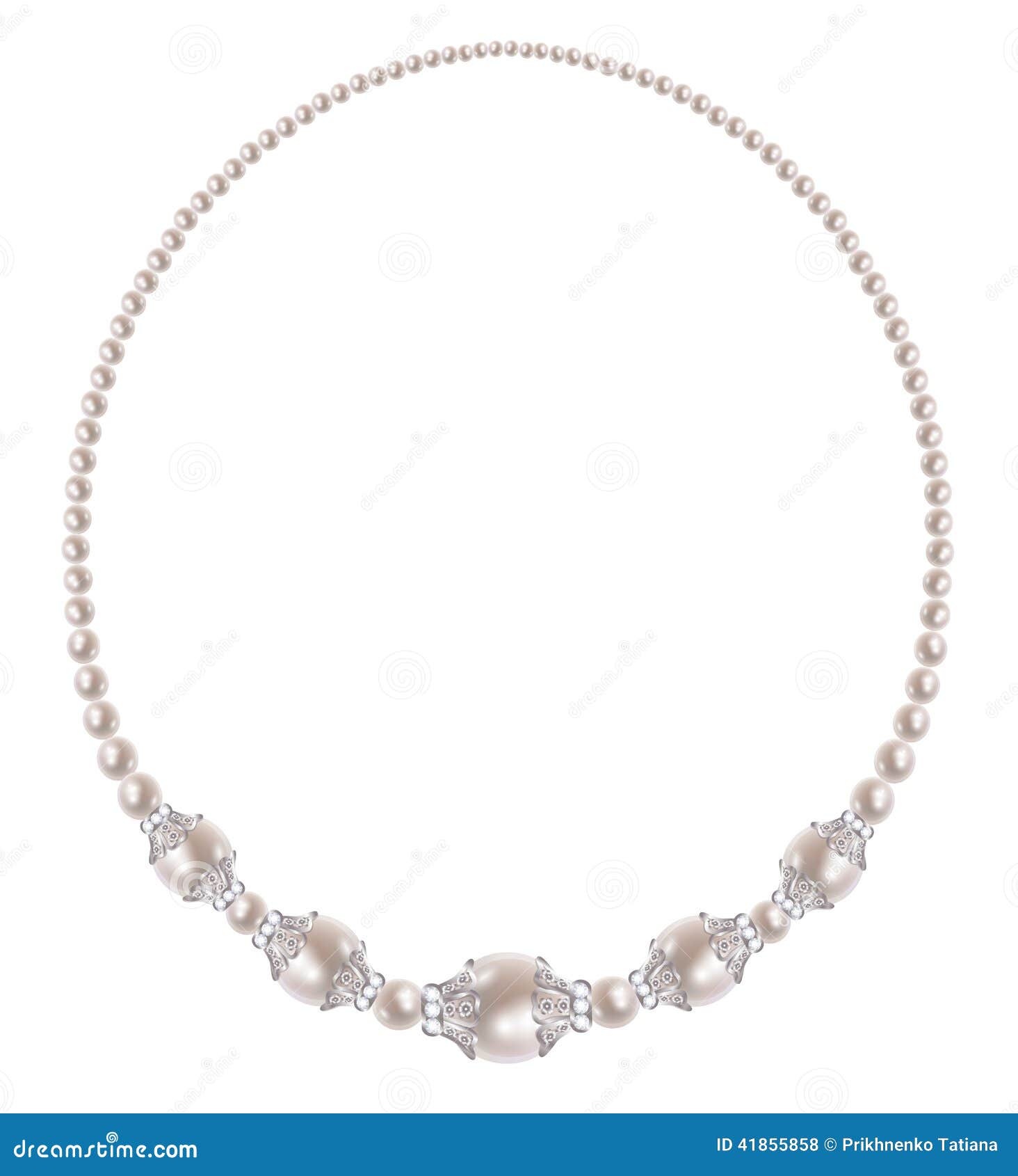 Collar de la perla ilustración del vector. Ilustración de perlas - 41855858