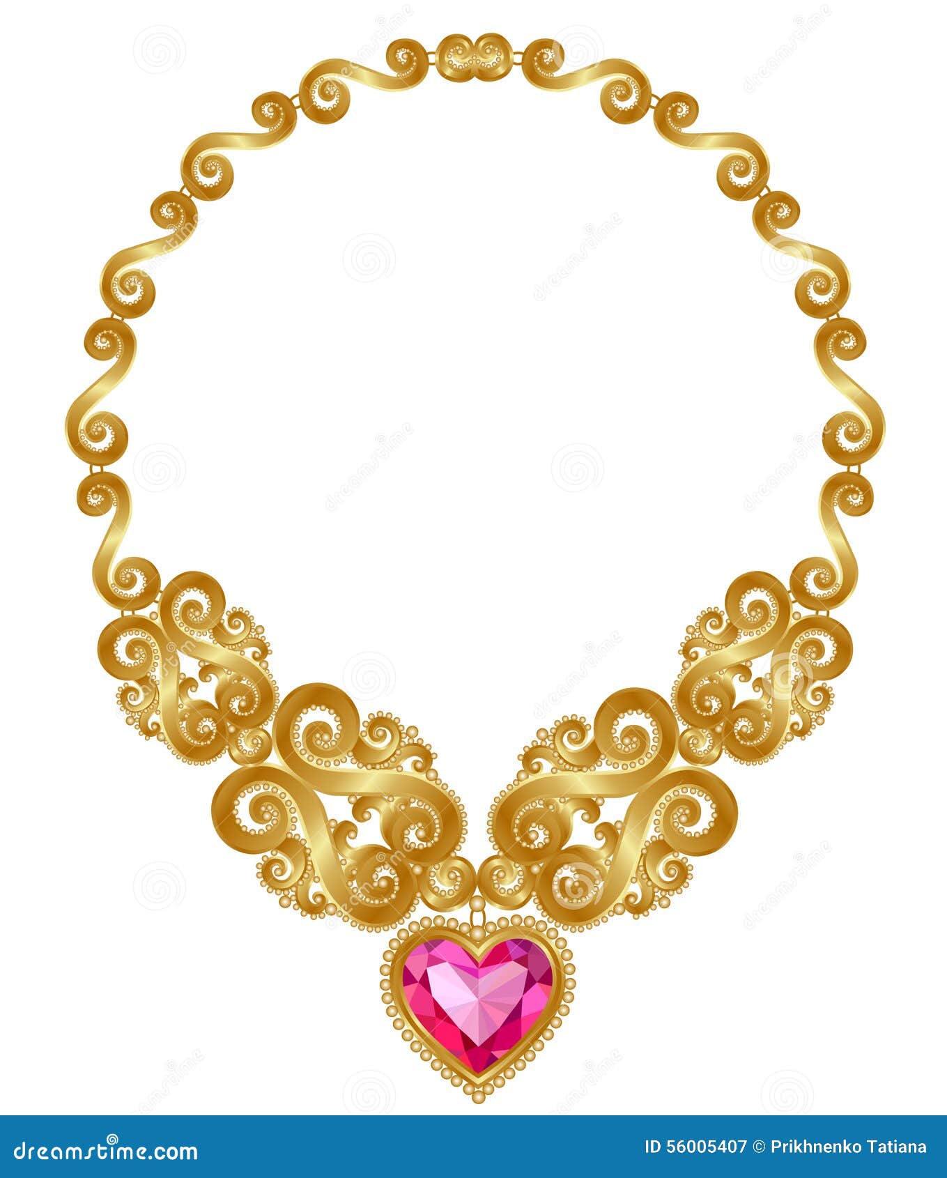 Collar del oro ilustración del vector. Ilustración de brillante - 56005407