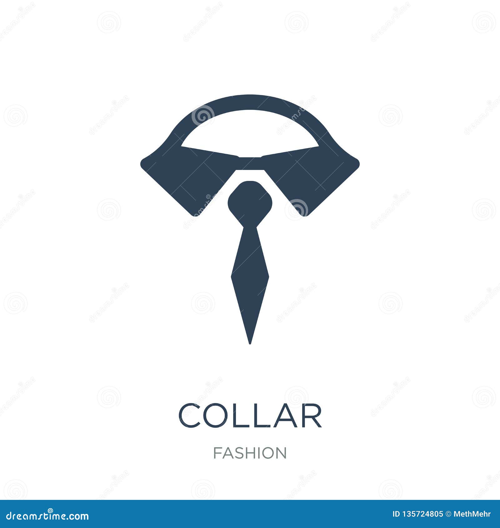Collar Icon In Trendy Design Style Collar Icon Isolated On White
