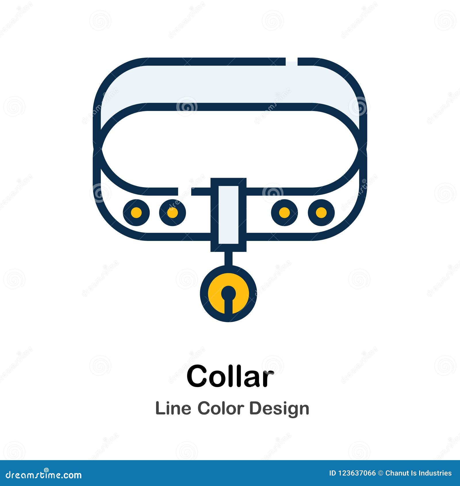 Collar Line Color Icon stock vector. Illustration of chain - 123637066