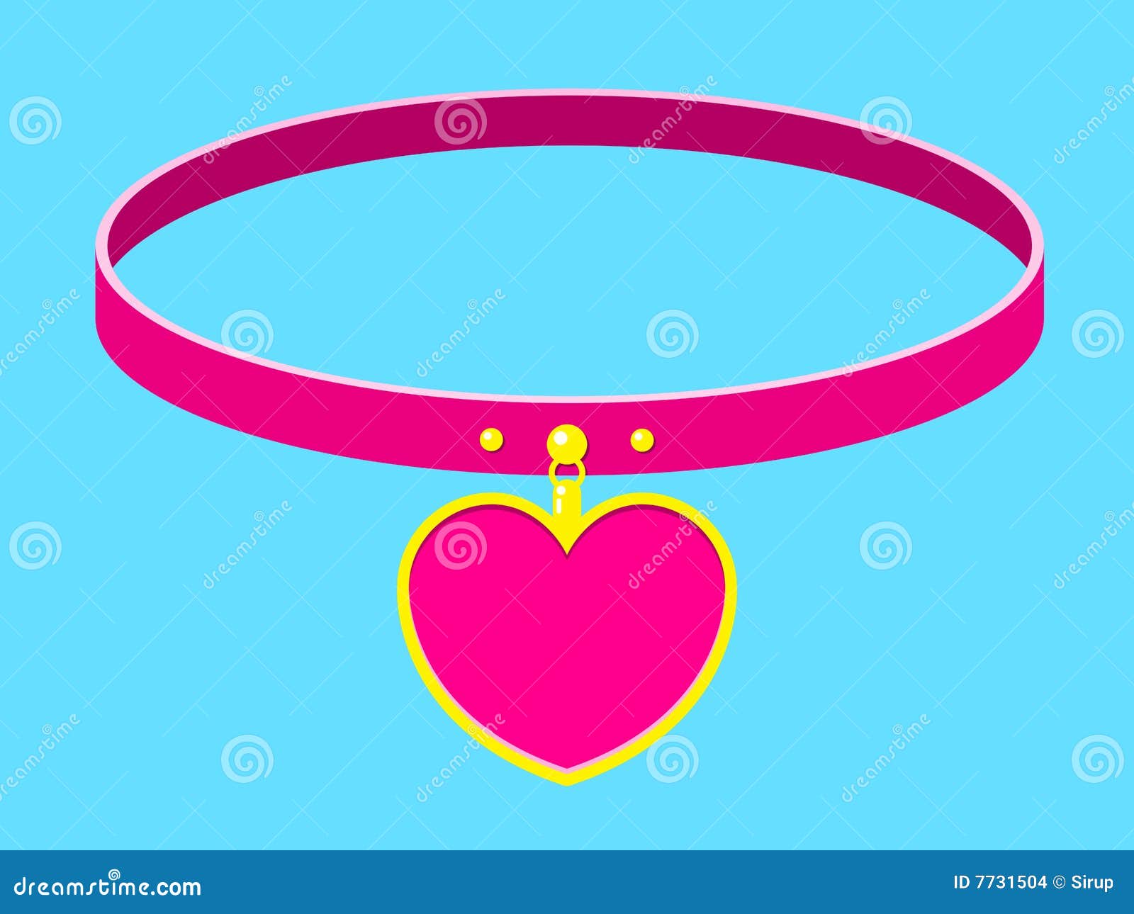 Collar/necklace with Heart Label Stock Vector - Illustration of clip ...