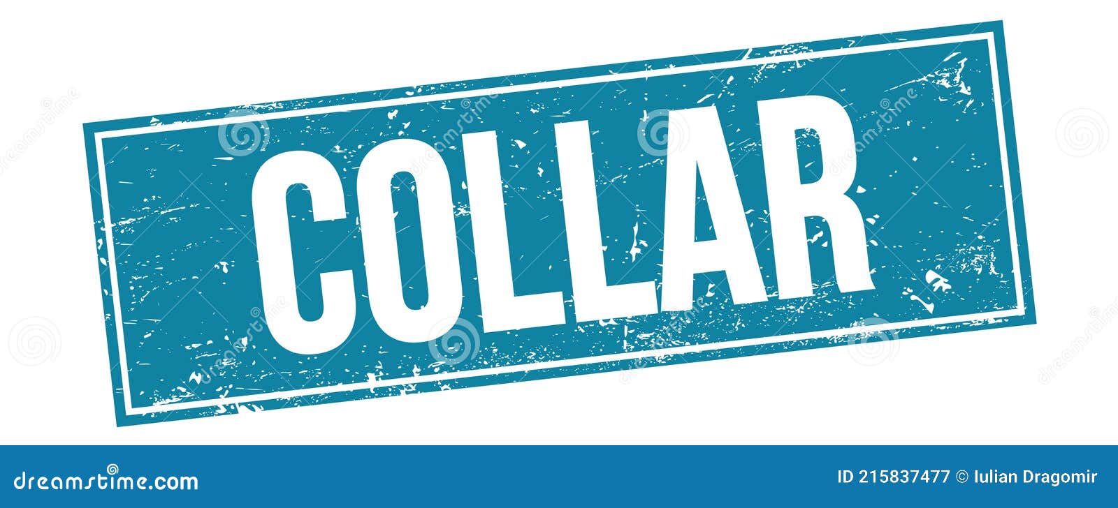 COLLAR Text on Blue Grungy Rectangle Stamp Stock Illustration ...