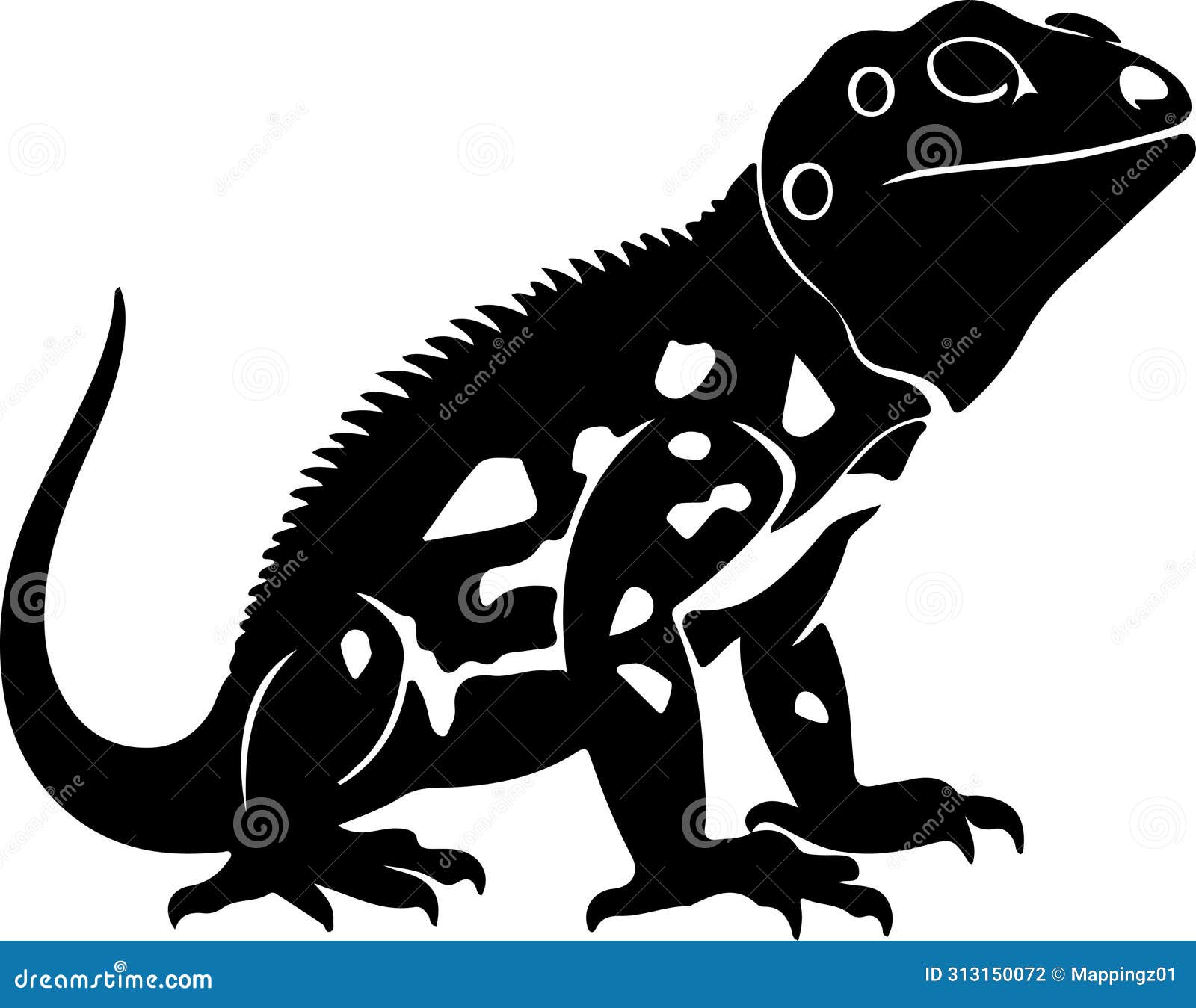 Collared Lizard Black Silhouette Generative Ai Vector Illustration ...