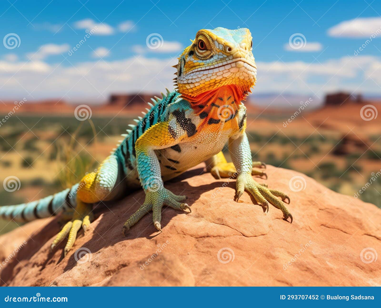 Collared lizard stock illustration. Illustration of colorful - 293707452