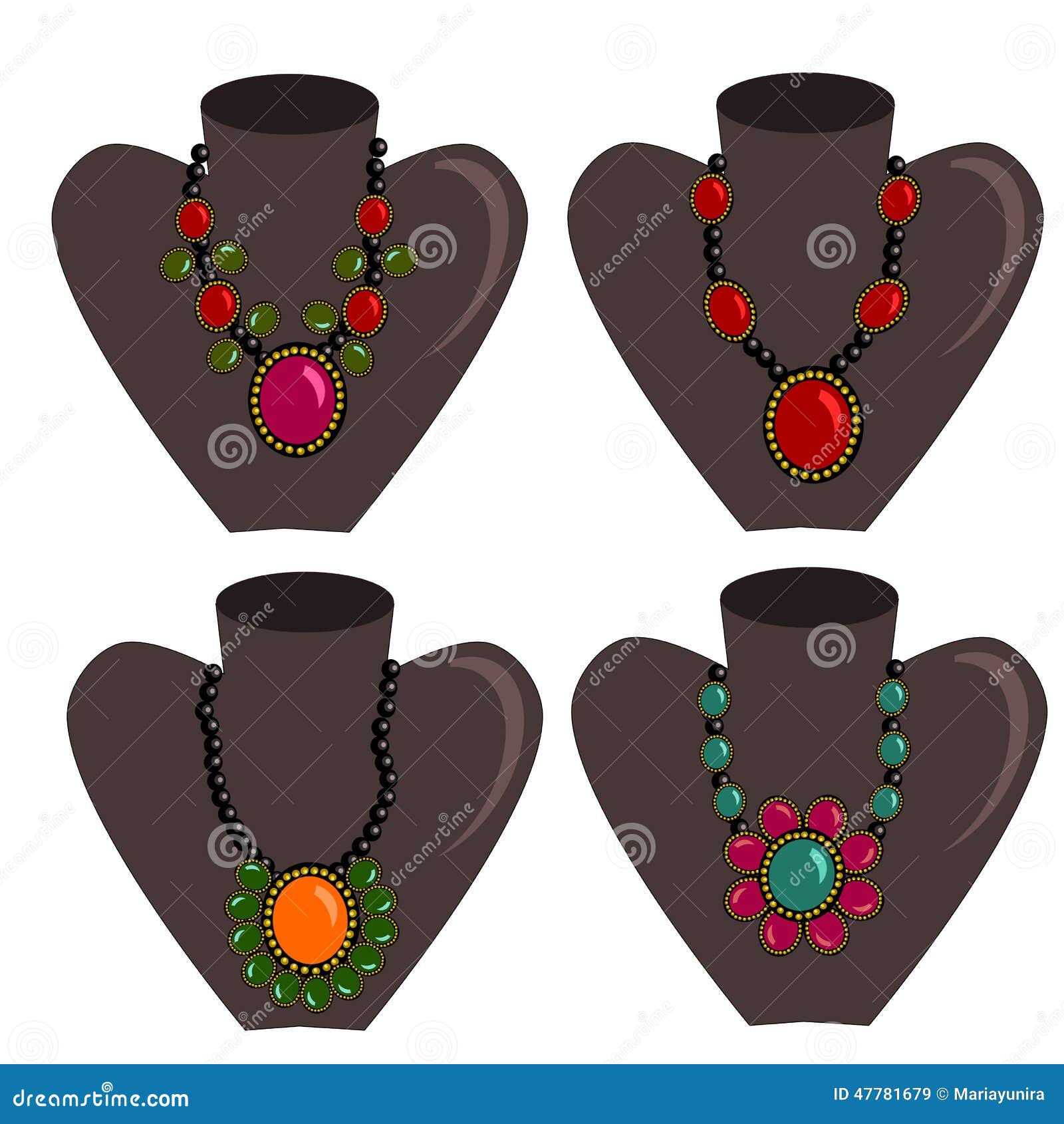 Collares ilustración del vector. Ilustración de encantador - 47781679