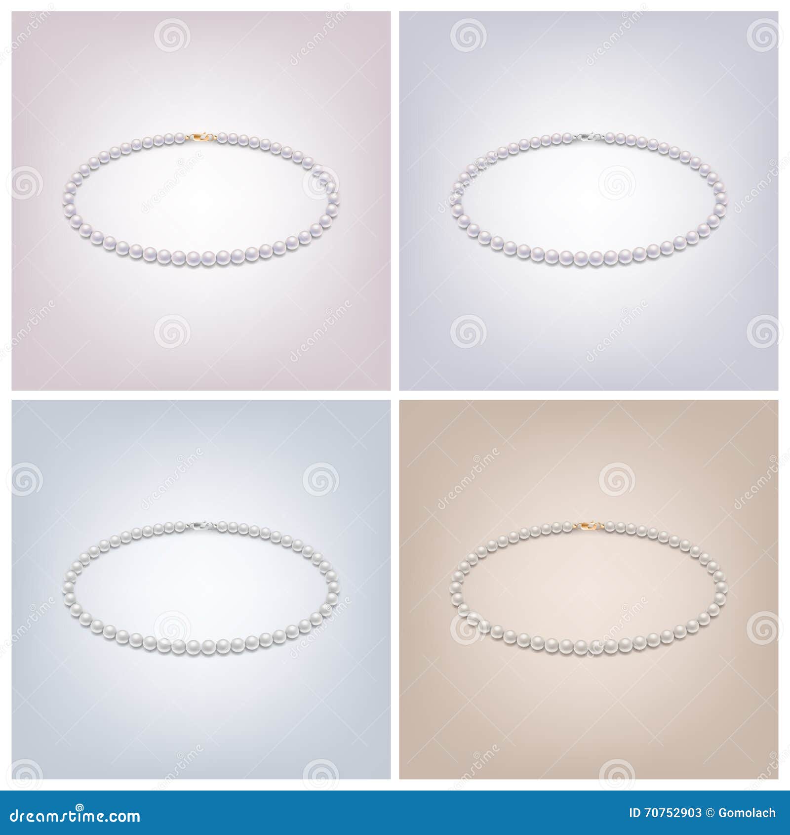 Collares De La Perla Del Vector Ilustración del Vector - Ilustración de ...