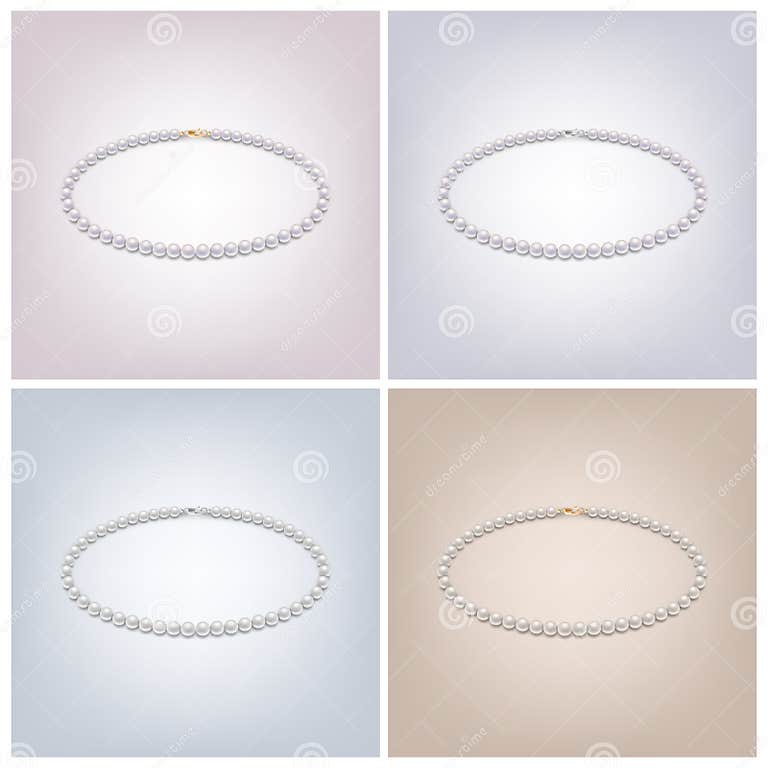 Collares De La Perla Del Vector Ilustración del Vector - Ilustración de ...