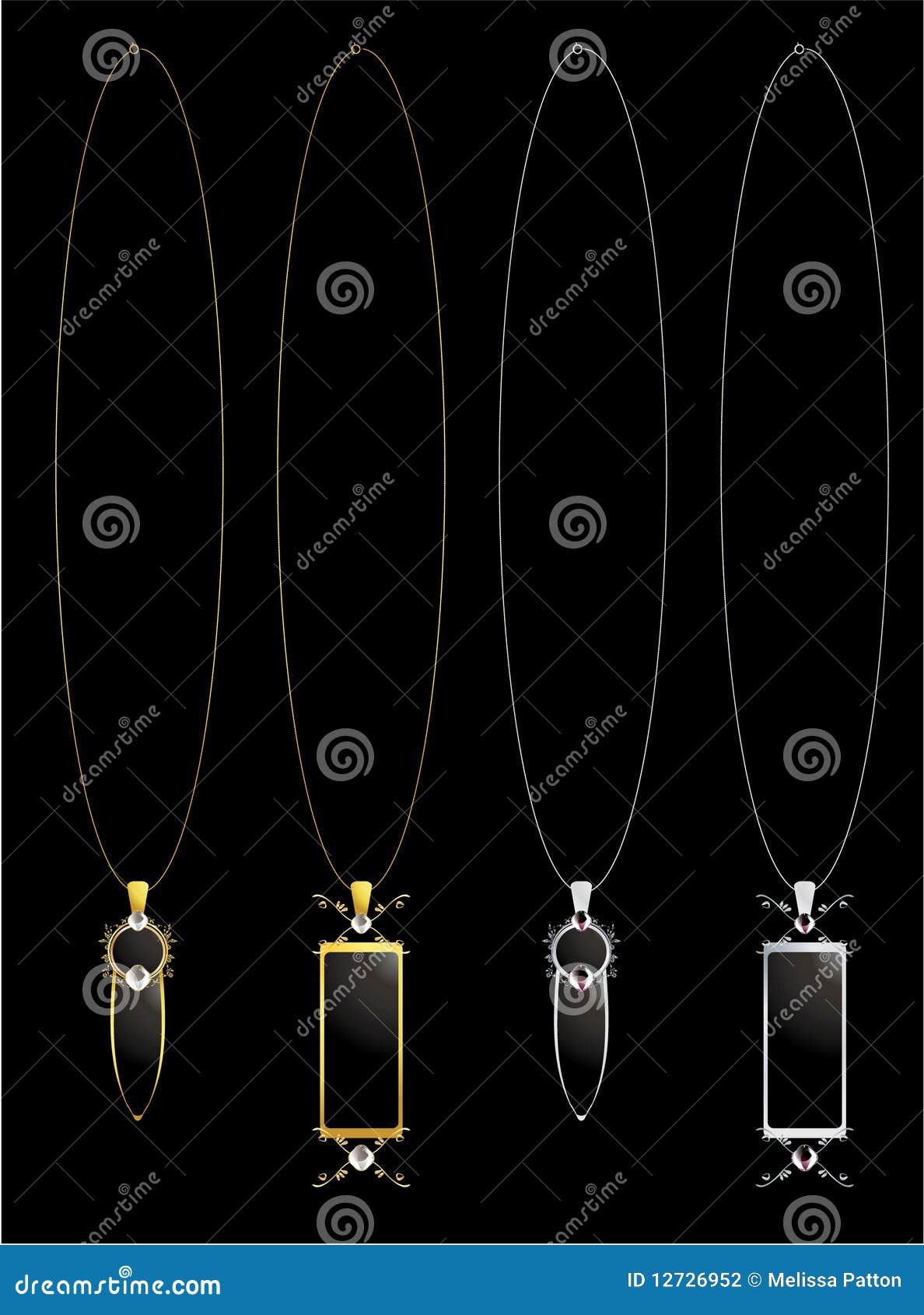 Collares Elegantes Del Oro Y De La Plata Ilustración del Vector ...