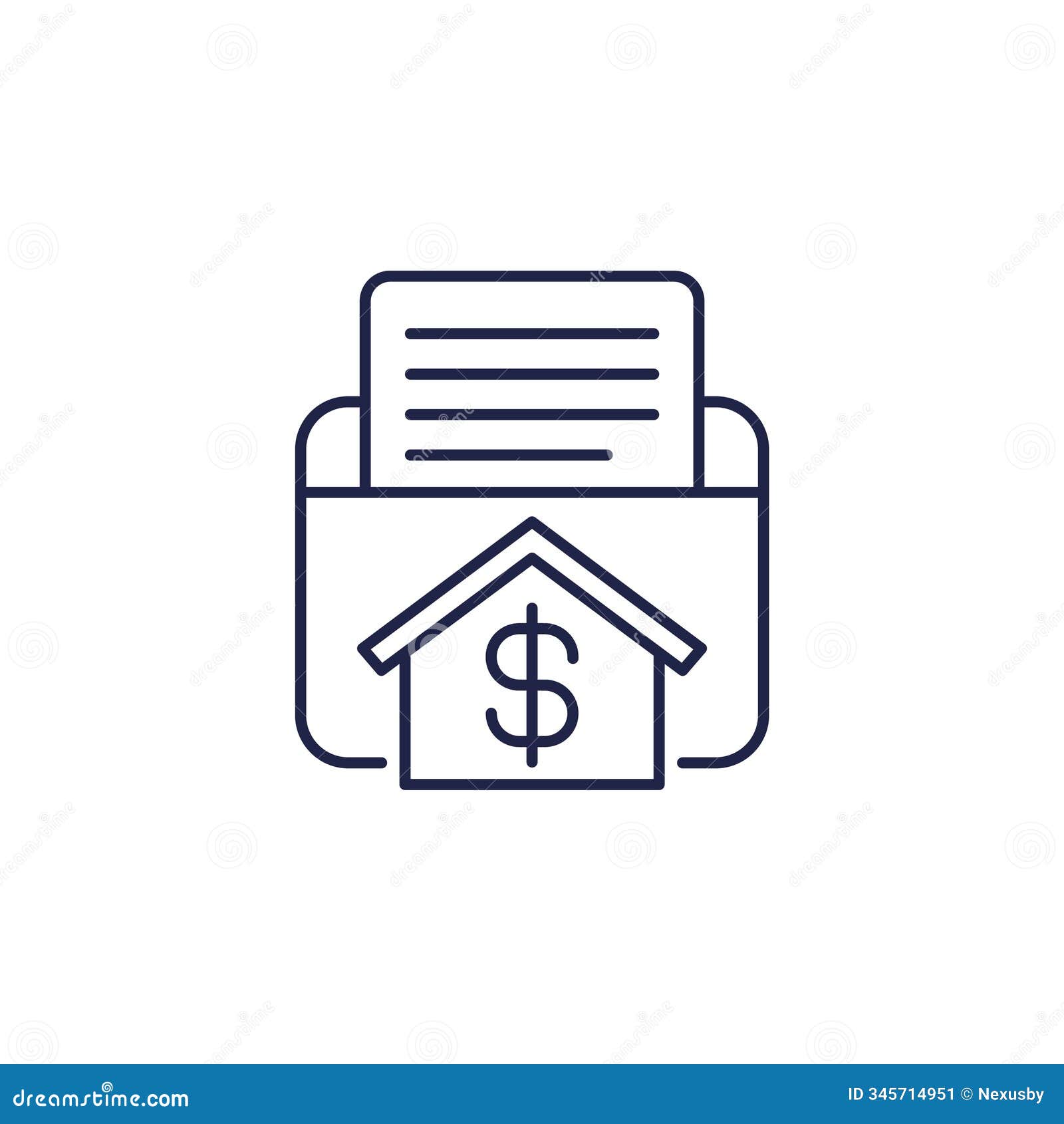 Collateral Line Icon on White Stock Illustration - Illustration of ...