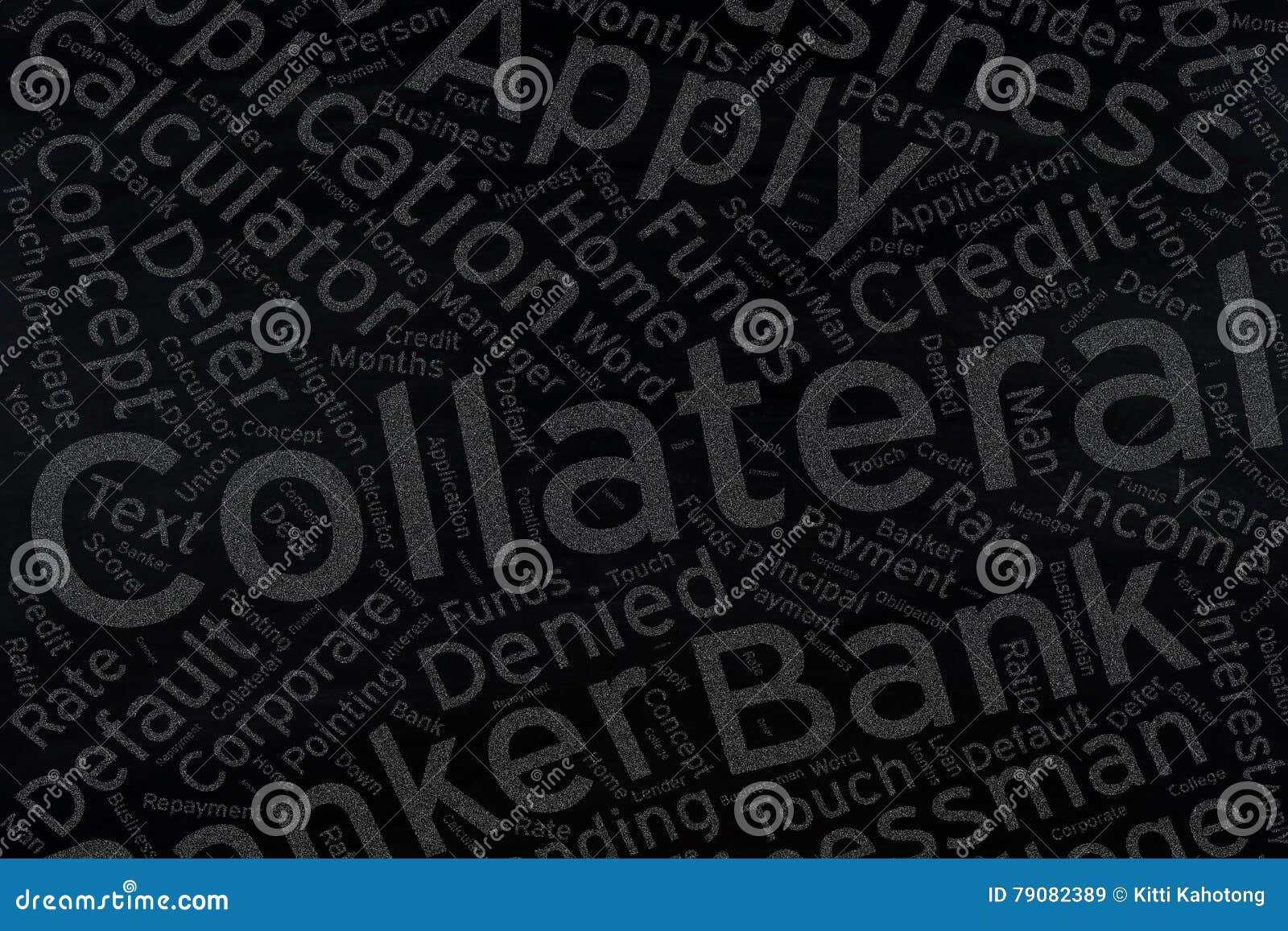 Collateral ,Word Cloud Art on Blackboard Stock Image - Illustration of ...